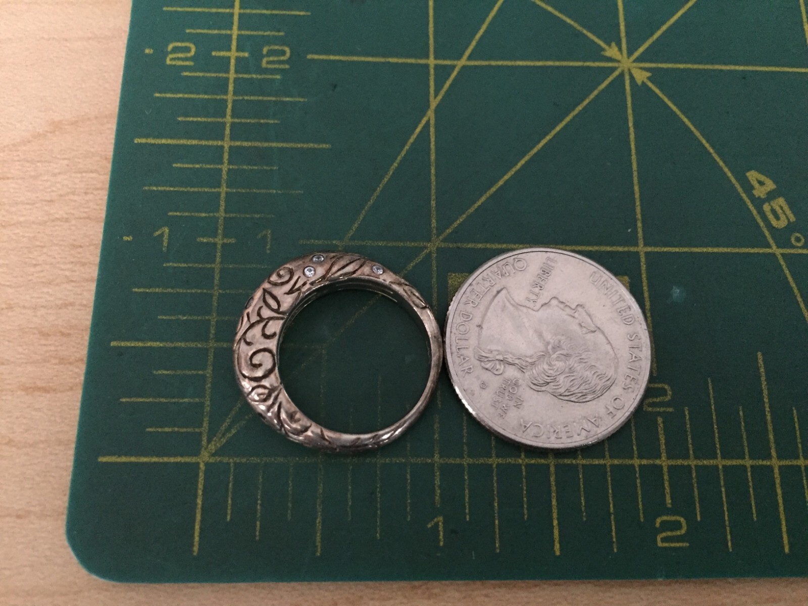 WOW Vtg Ring MARKED SC 925 STERLING SILVER Size 6 CZ Band Jewelry lot y ...