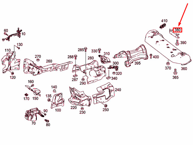 MB Ml W166 Exhaust System Screening Plate Guard Bracket A1664700181 OEM ...