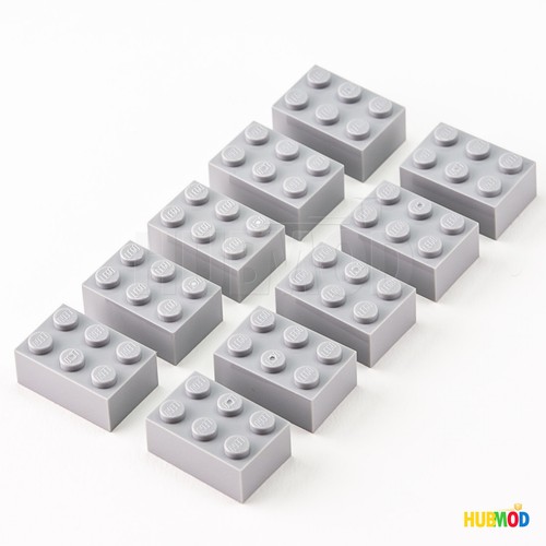 Lot of 10 LEGO Light Bluish Gray 2x3 3002 Building Bricks Blocks Parts ...