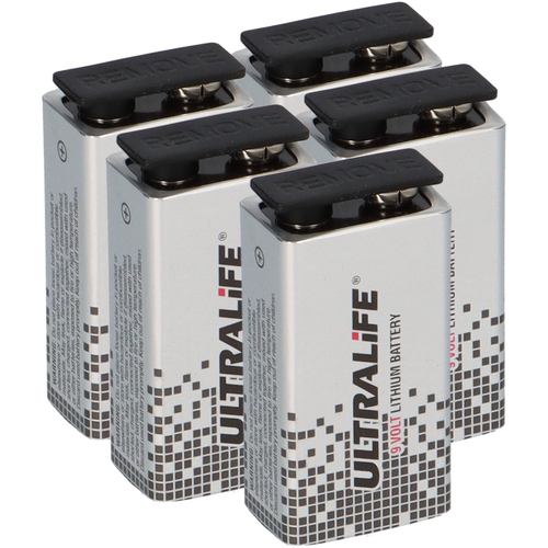 5x Ultralife U9VL-J-P - 9V Block Power Cell Lithium Batterie 9V 1200mAh ...