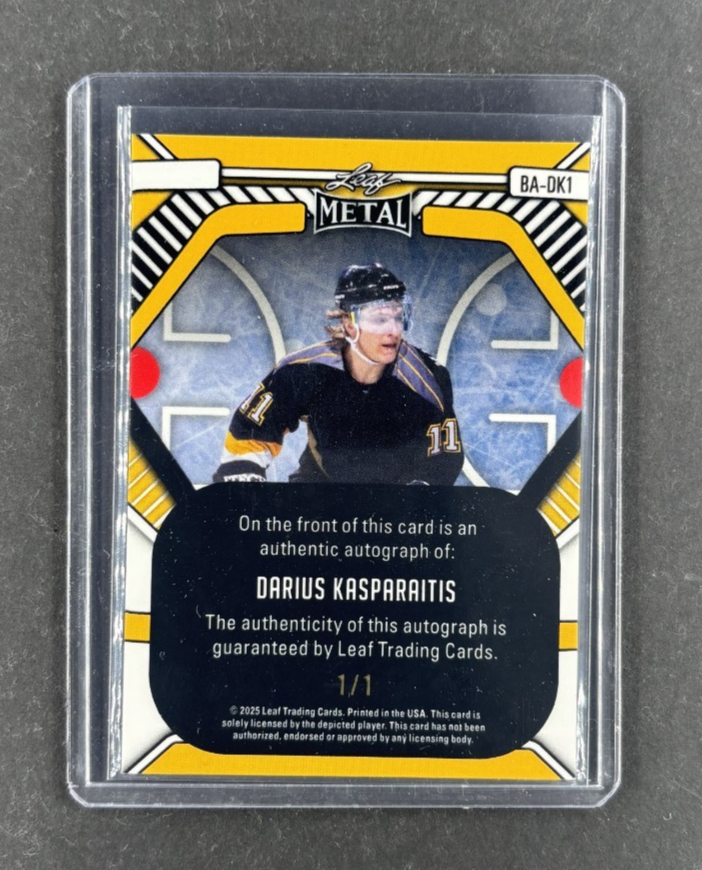2024 Leaf Legends Darius Kasparaitis Super Prismatic Gold Auto 1/1 #BA ...