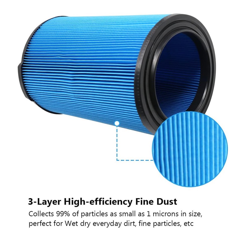 1/2PC VF5000 Filter For RIGID Shop Vac 3 Layer 6-20 Gallon Wet Dry ...