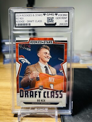 2024 Rookies & Stars Bo Nix Rookie Draft Class GMG Graded 10 Gem Mint 💎 ...
