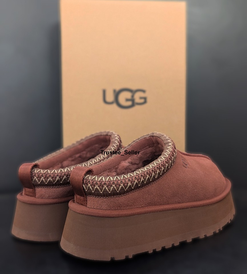 New Women's UGG Brand Platform Tazz Slipper Sandals Shoes Red Jasper ...