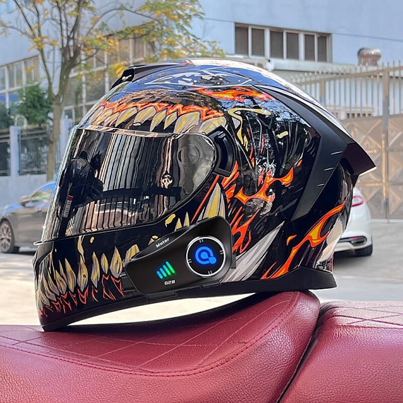 DOT Approved Bluetooth Helmet Action Camera Recorder Modular Motorcycle ...