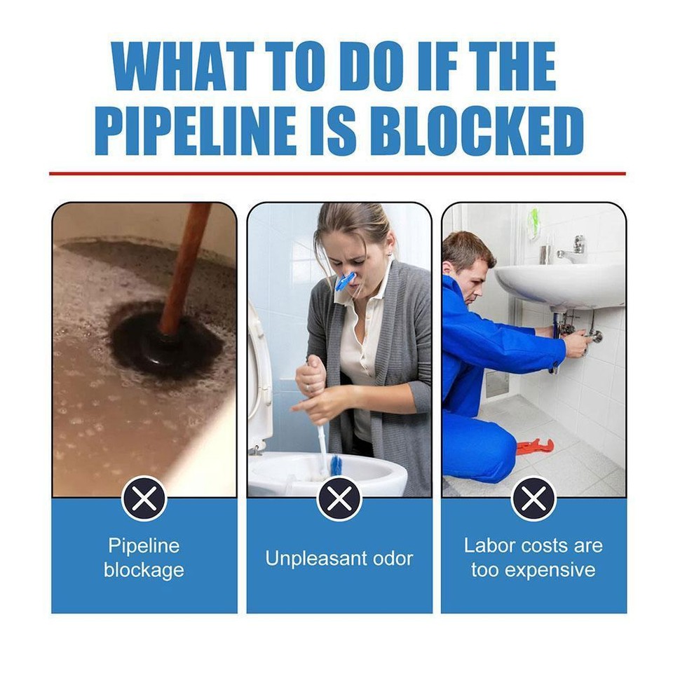 3x Fast Drain RemoverHot Sink Pipe Dredge Bomb Toilet-Quick Foaming ...