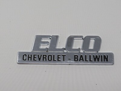 Vintage Elco Chevrolet Missouri Car Dealership Metal Nameplate Emblem ...