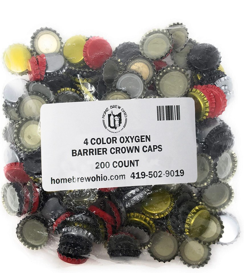 Beer Bottle Crown Caps Oxygen Absorbing for HomeBrew, 4 Colors (200 ...