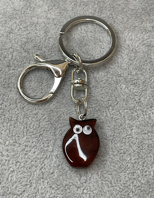 Natural BALTIC Amber Stone Keychain. Amber OWL Keychain.Amber Stone ...