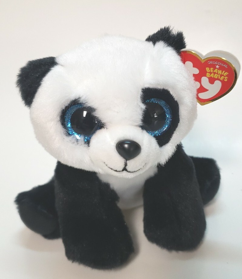 TY Beanie Baby BABOO the Panda Plush Stuffed Animal Toy Ty Heart Tags ...