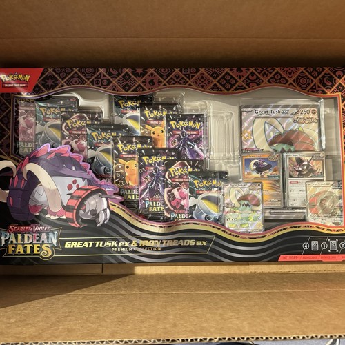 Pokemon TCG Paldean Fates Great Tusk Iron Threads Ex Premium Collection ...