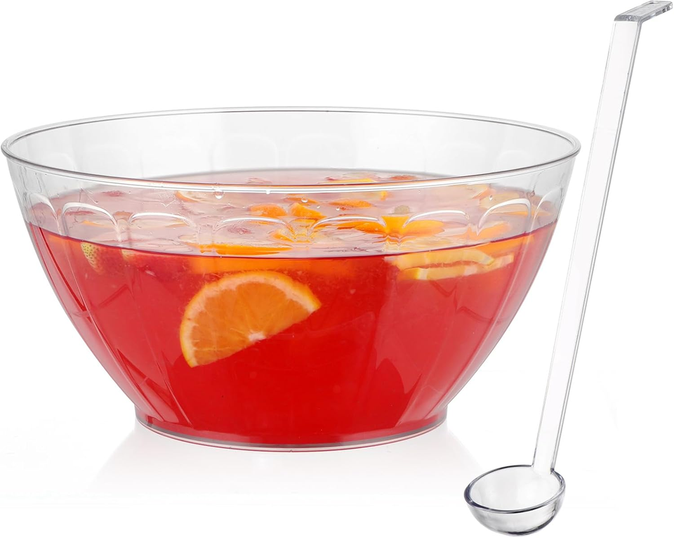 Plastic Punch Bowl Ladle 1.8 Gallon Large Punch Bowl Parties Clear ...