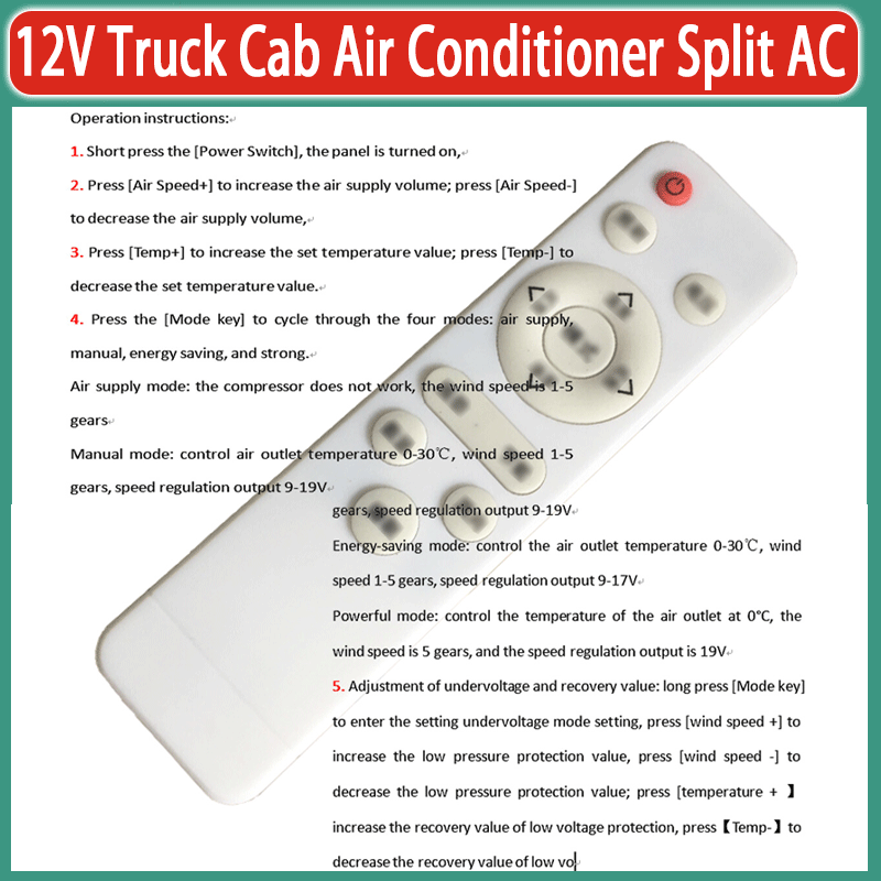 Split AC 12V Truck Cab Air Conditioner Fits Semi Trucks Bus RV Caravan ...