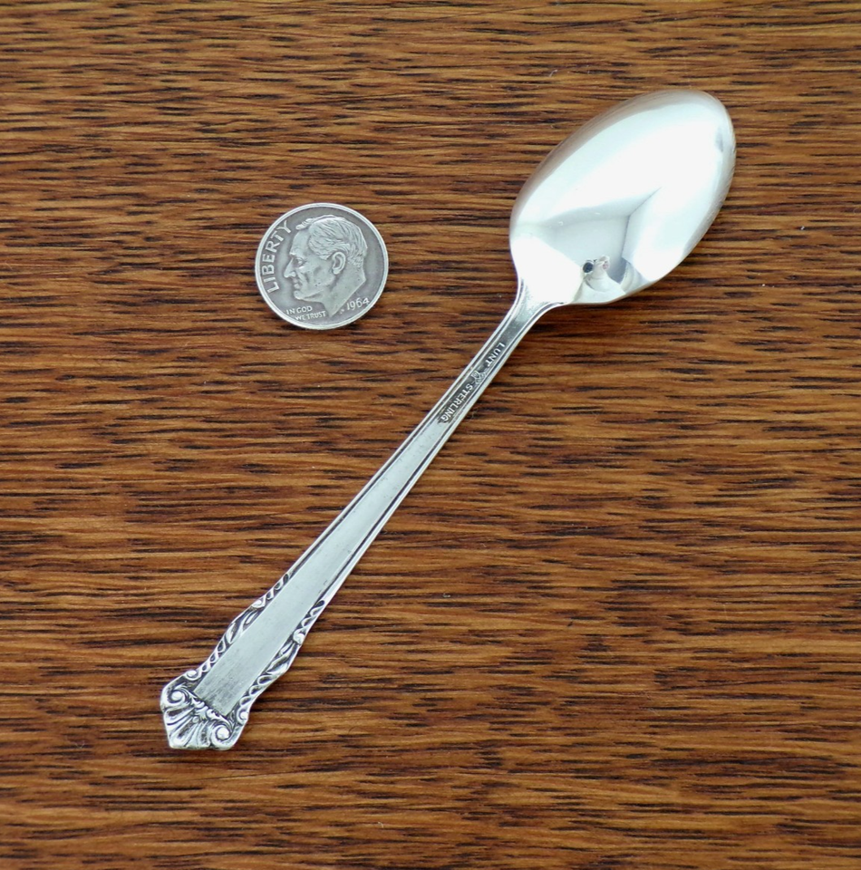 LUNT SILVERSMITHS Sterling Silver ENGLISH SHELL Coffee DEMITASSE SPOON ...