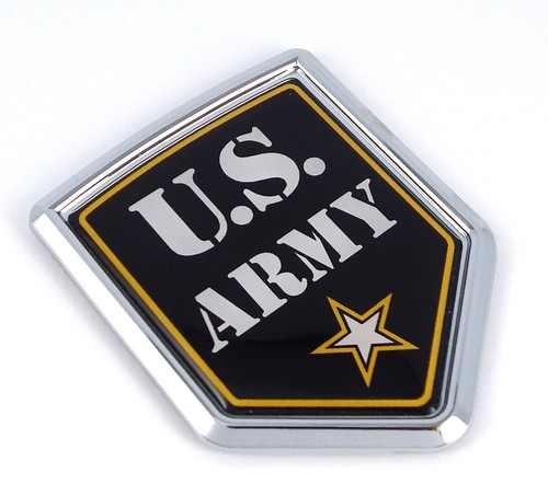 US Army USA Flag Chrome Car Emblem auto badge Decal Bumper 3D Sticker ...