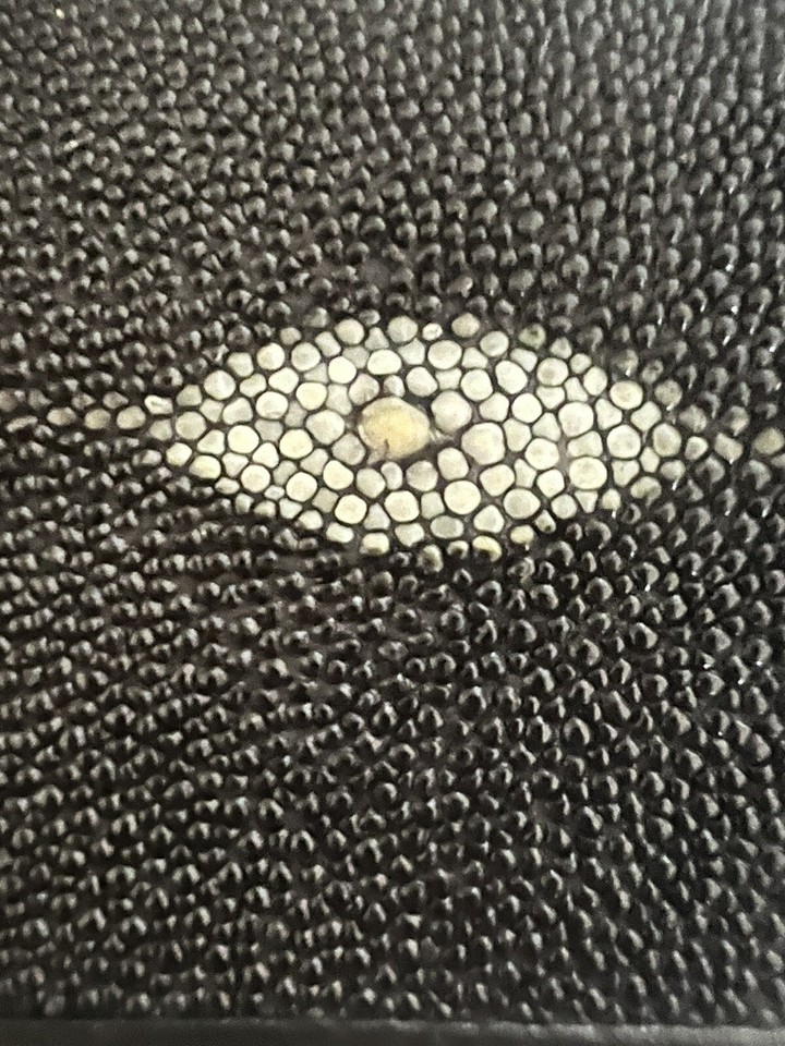 STEPHEN WESTER RARE COOL GENUINE STING RAY SKIN WALLET & SOLID SILVER ...