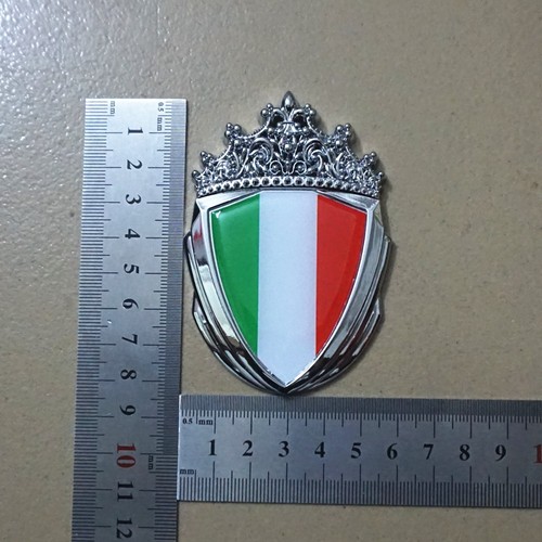 2x Chrome Silver Italy Flag Metal Sticker Sticker Badge Decal AWD ...
