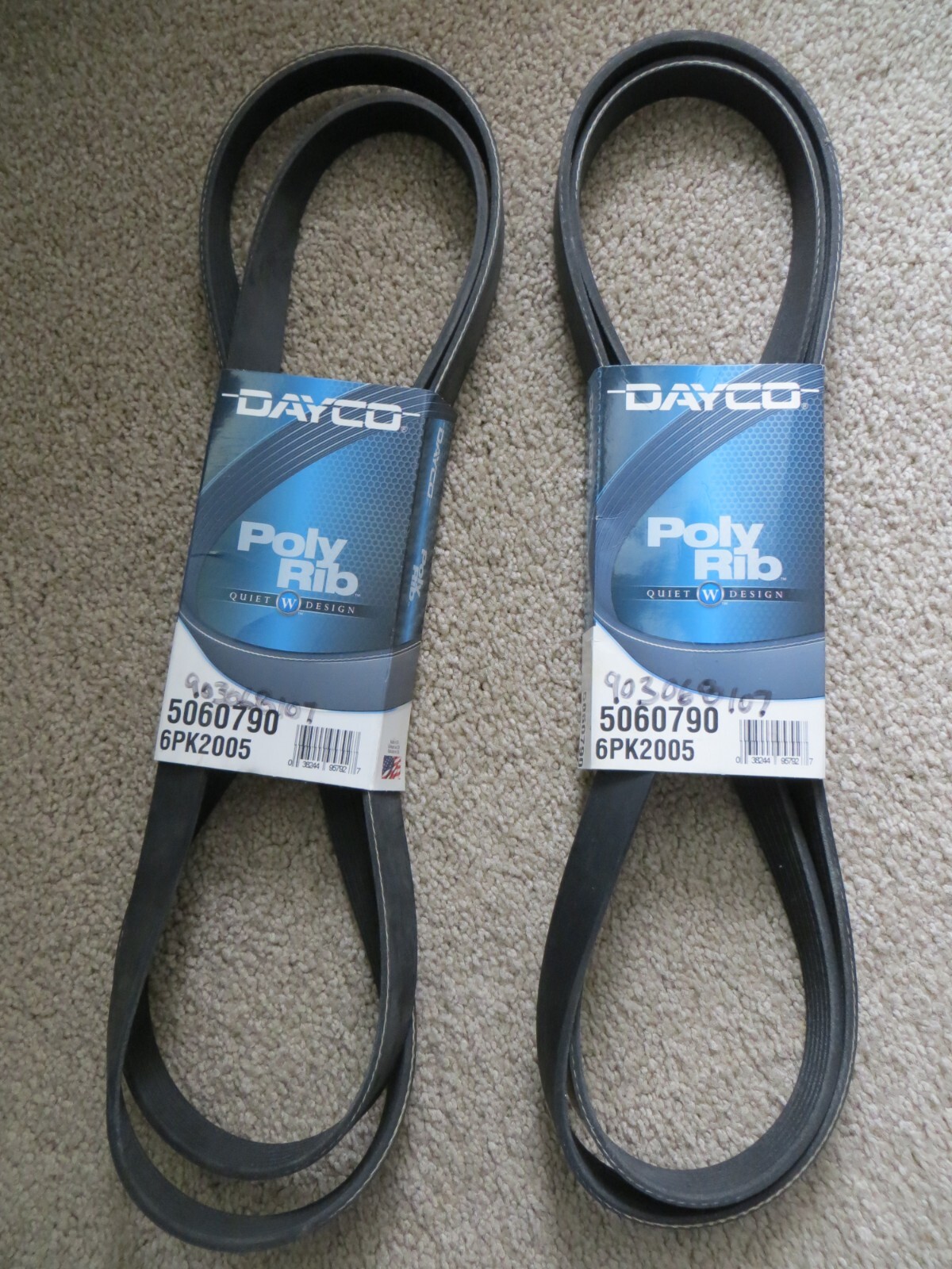(2) DAYCO SERPENTINE POLY RIB BELTS # 5060790 NEW 6PK2005 | eBay
