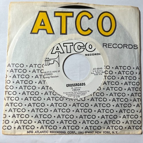ULTRA RARE 45 RPM RECORD: Cream PROMO- Crossroads/ Passing the Time ...