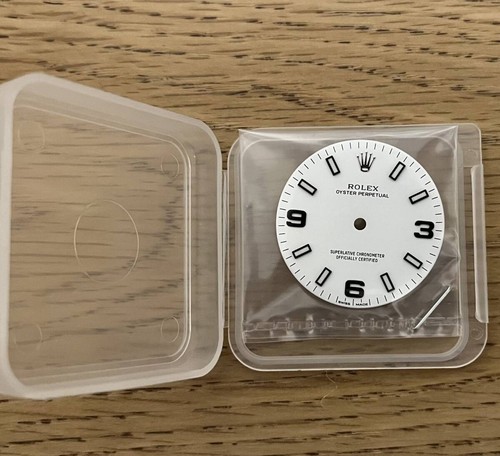 ROLEX OYSTER PERPETUAL 114200 cadran échangeable blanc 369 Rolex dial ...