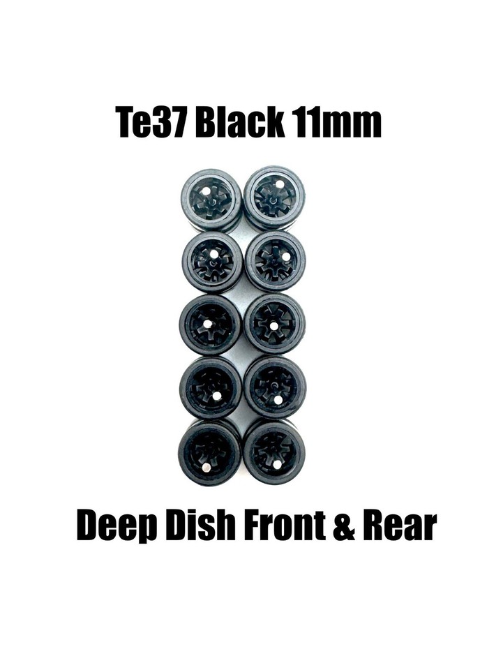 5x Set Black Deep Dish Te37 11mm Real Rider Wheel w/ Rubber Tires Sets ...