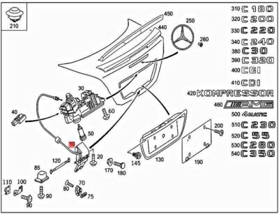 Genuine MERCEDES Trunk Lock Vacuum Actuator A209 C209 C219 R171 R199 ...
