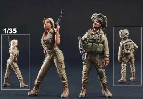 1/35 Resin Figure Model Kit Two Israeli Women National Soldiers Girls ...