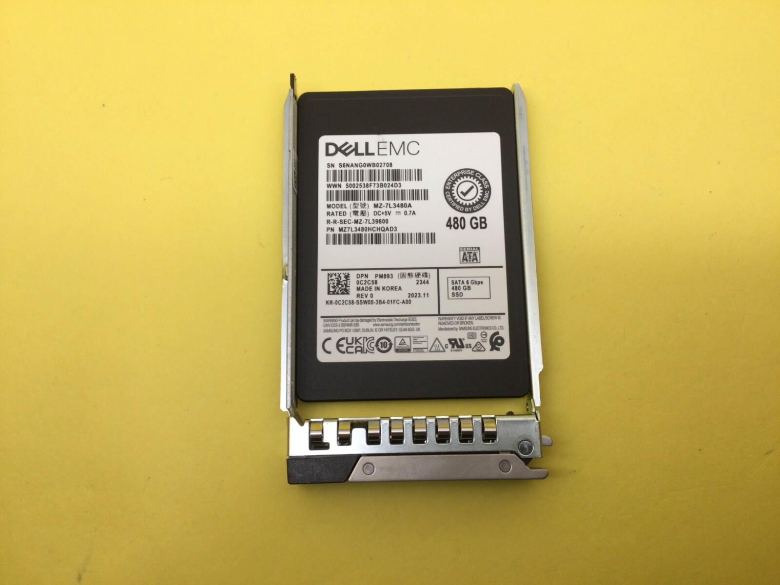 C2C58 DELL 480GB SATA 6Gb/s MIXED USE 2.5in SSD 0C2C58 MZ-7L3480A w ...