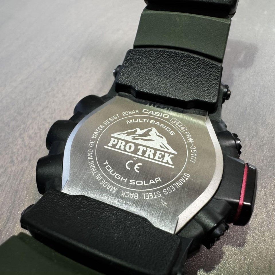Casio Pro Trek Tough Solar Resin 20ATM 53mm Compass Watch PRW-3510Y | eBay