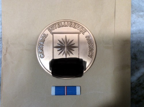 CIA For Career Achievement medallion challenge coin and ribbon | eBay
