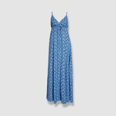$425 L'Agence Women's Blue Sachi Empire Paloma Snake Waist Maxi Dress ...
