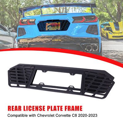 Rear License Number Plate Frame For Corvette C8 2020-2023 w/ Real ...