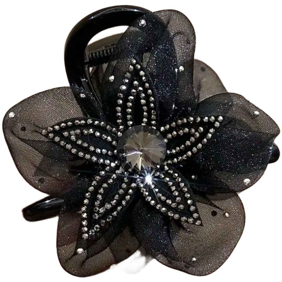 Asian Style Lightweight Mesh Flower Hair Clip for Women Strong Hold for ...