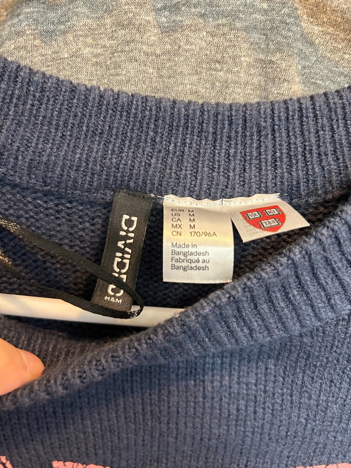 Divided H&M Harvard University Sweater Womens Medium Navy Blue Spellout ...