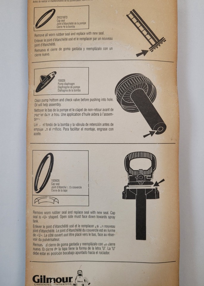 Gilmour Sprayer Pump Repair Parts R31C | eBay