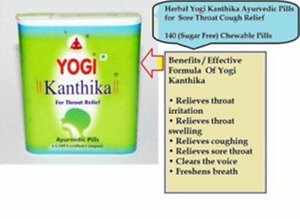 4 x Yogi Kanthika Pills for Throat Relief, Ayurveda Pills 140 Pills ...
