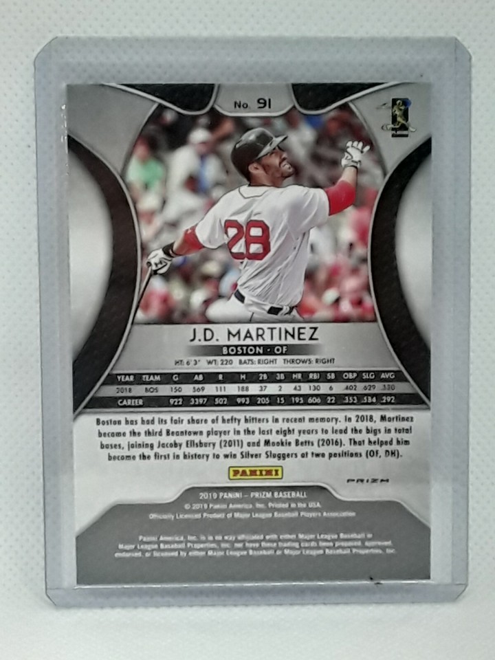 J.D. Martinez 2019 Prizm Baseball - PINK #91 - Boston Red Sox | eBay