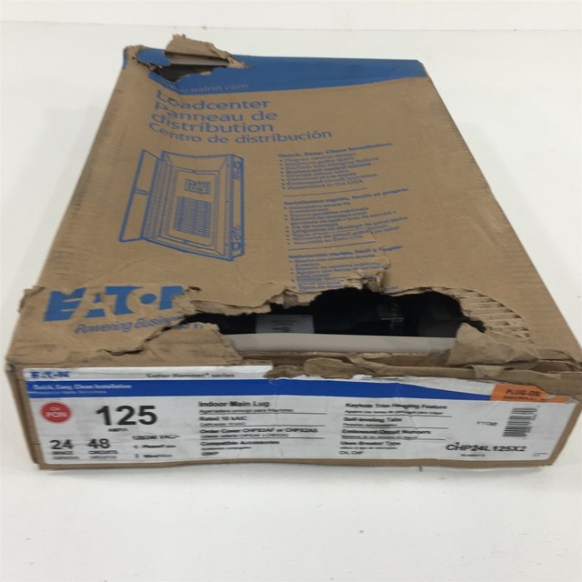 Eaton Main Lug Load Center 48 Circuits 1-Pole 125A 120/240V CHP24L125X2 ...