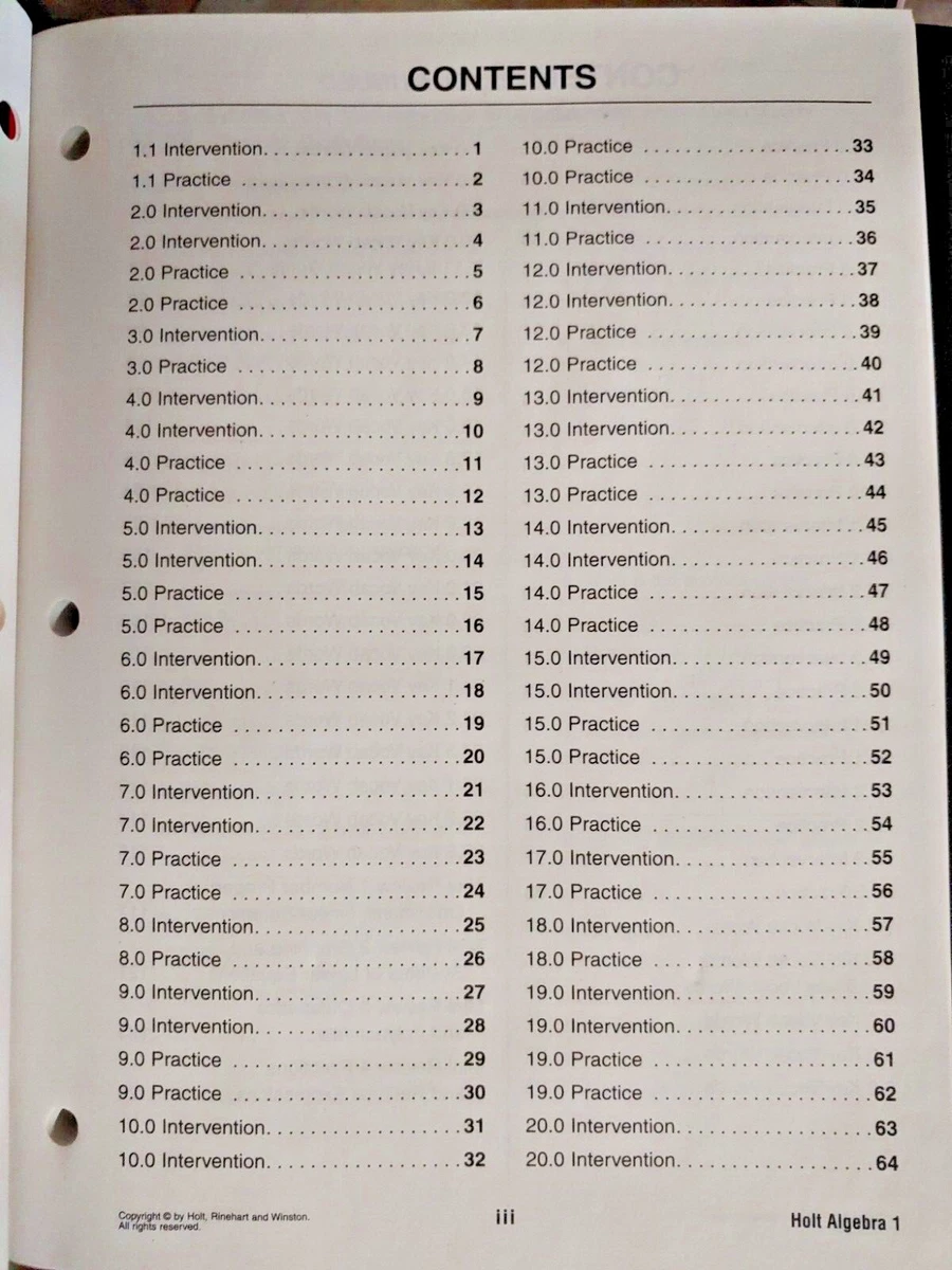 Algebra 1 Textbook Holt