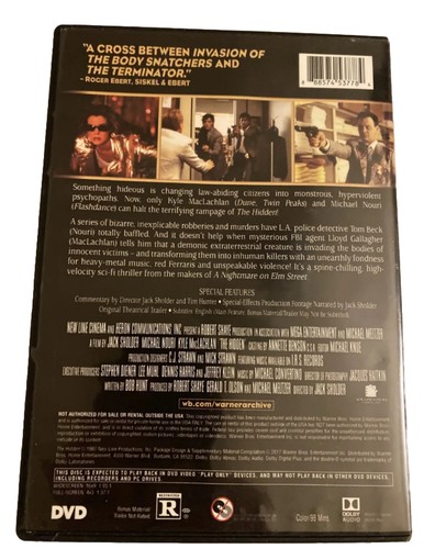 The Hidden [Like New DVD] Full Frame, Mono Sound, Subtitled, Ac-3/Dolby ...