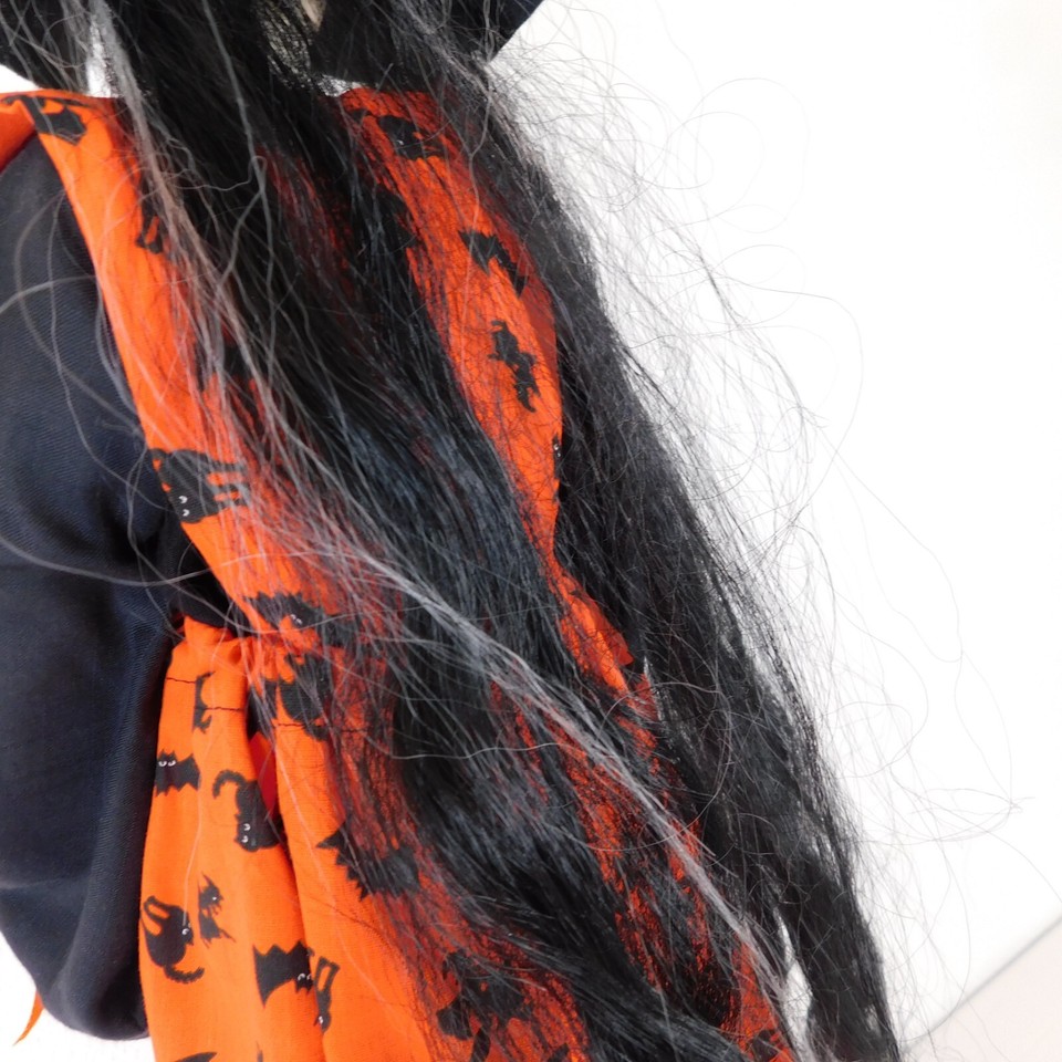 Halloween Witch Cloth Doll Free Standing 30" Tall Primitive Faceless ...