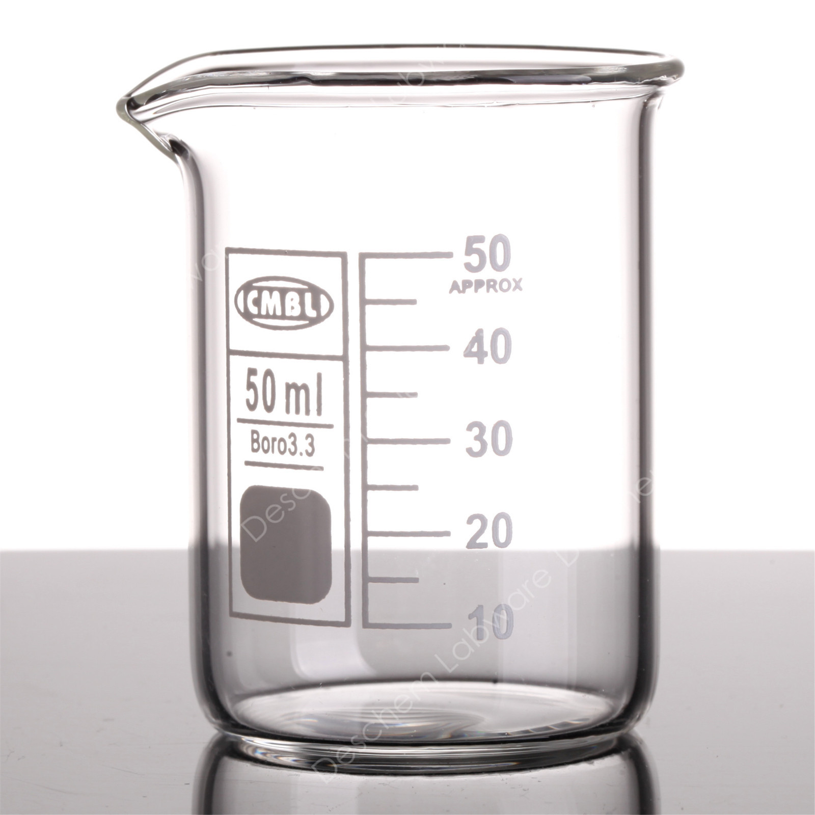 4Pcs 50mL Glass Beaker,Low Form,New Chemistry Laboratory Glassware | eBay