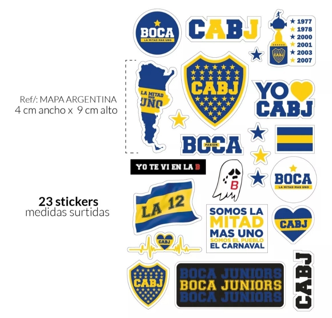 46 STICKERS BOCA JUNIORS ARGENTINA A PRUEBA DE AGUA | eBay