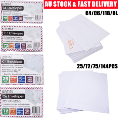 C4 C5 C6 DL White Envelopes Standard Business Mailer Opaque Pre-printed ...