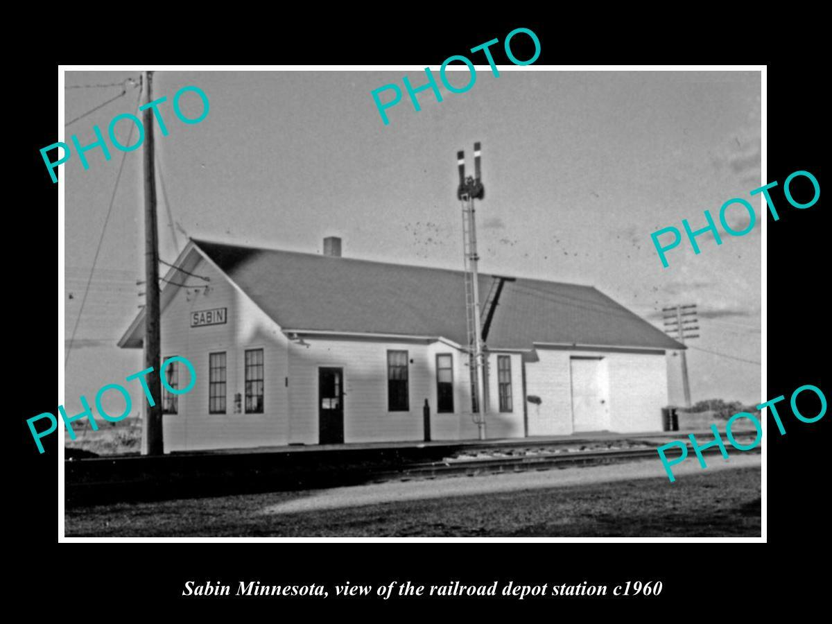 OLD POSTCARD SIZE PHOTO OF SABIN MINNESOTA THE RAILROAD DEPOT c1960 | eBay