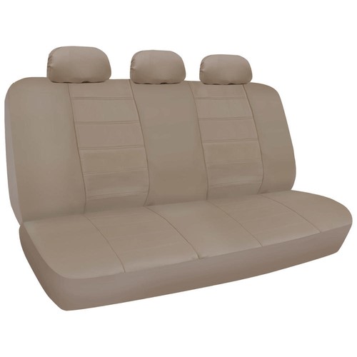 Beige Synthetic Leather Full Set Tan Seat Covers for Car With ...