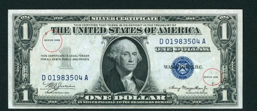 Fr.#1607 $1 1935 ((DOUBLE DATED)) Silver Certificate ** PAPER CURRENCY ...