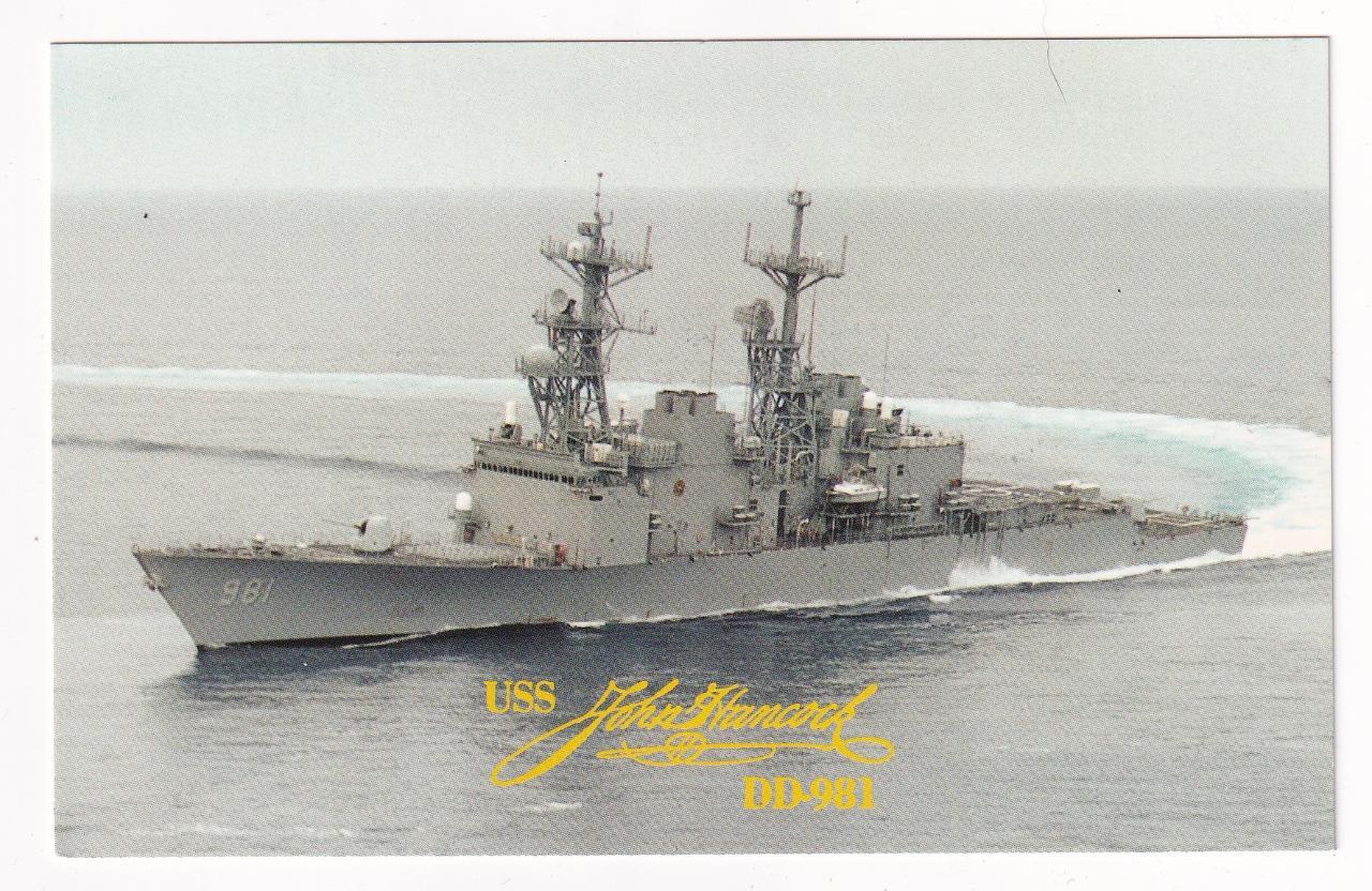 Destroyer USS JOHN HANCOCK DD-981 Navy Ship Postcard S2316 | eBay
