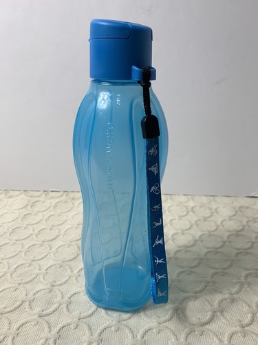 Tupperware Eco Flip Top Water Bottle w/Strap 500ml Blue -NEW | eBay