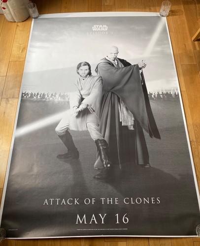 Star Wars AOTC movie poster pre production promotional 6'x4' black ...